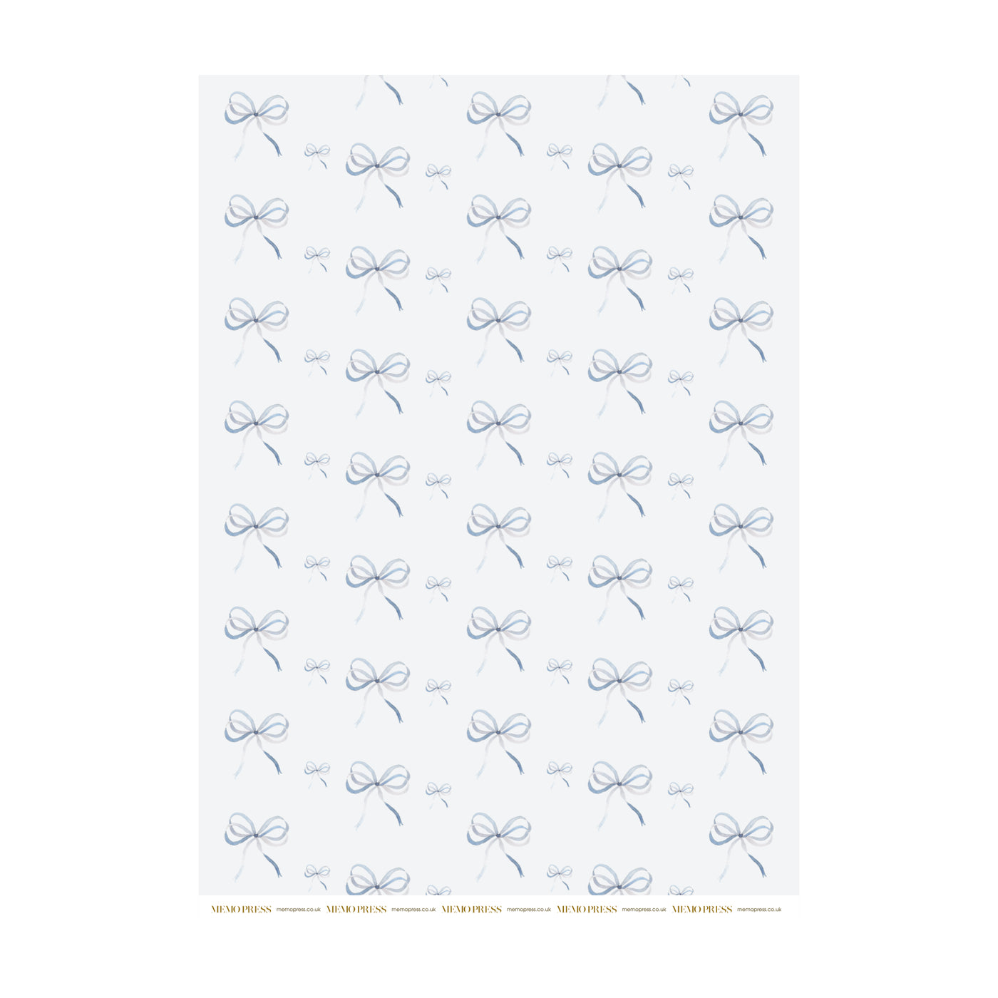 Lake Blue Bow Wrapping Paper
