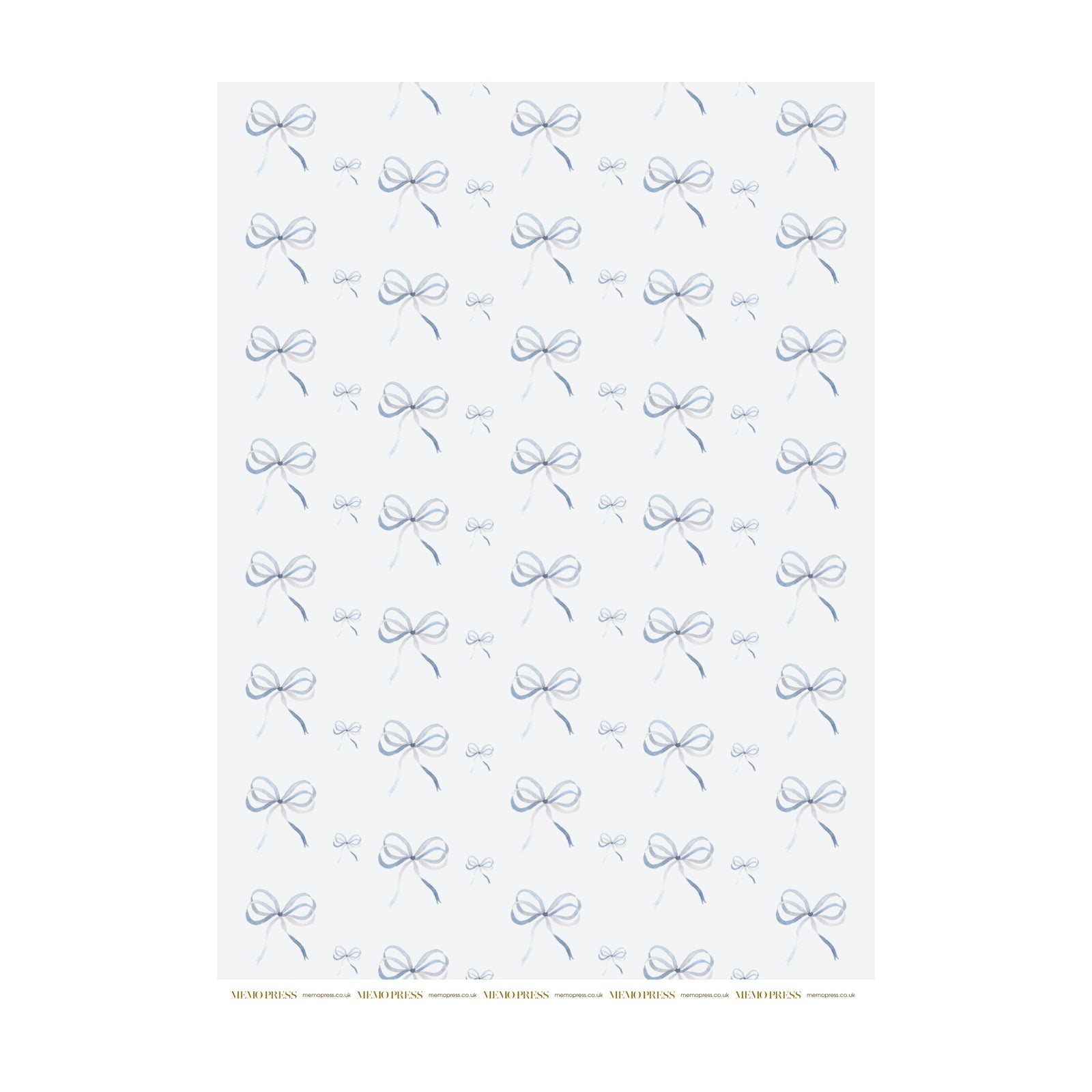 Lake Blue Bow Wrapping Paper