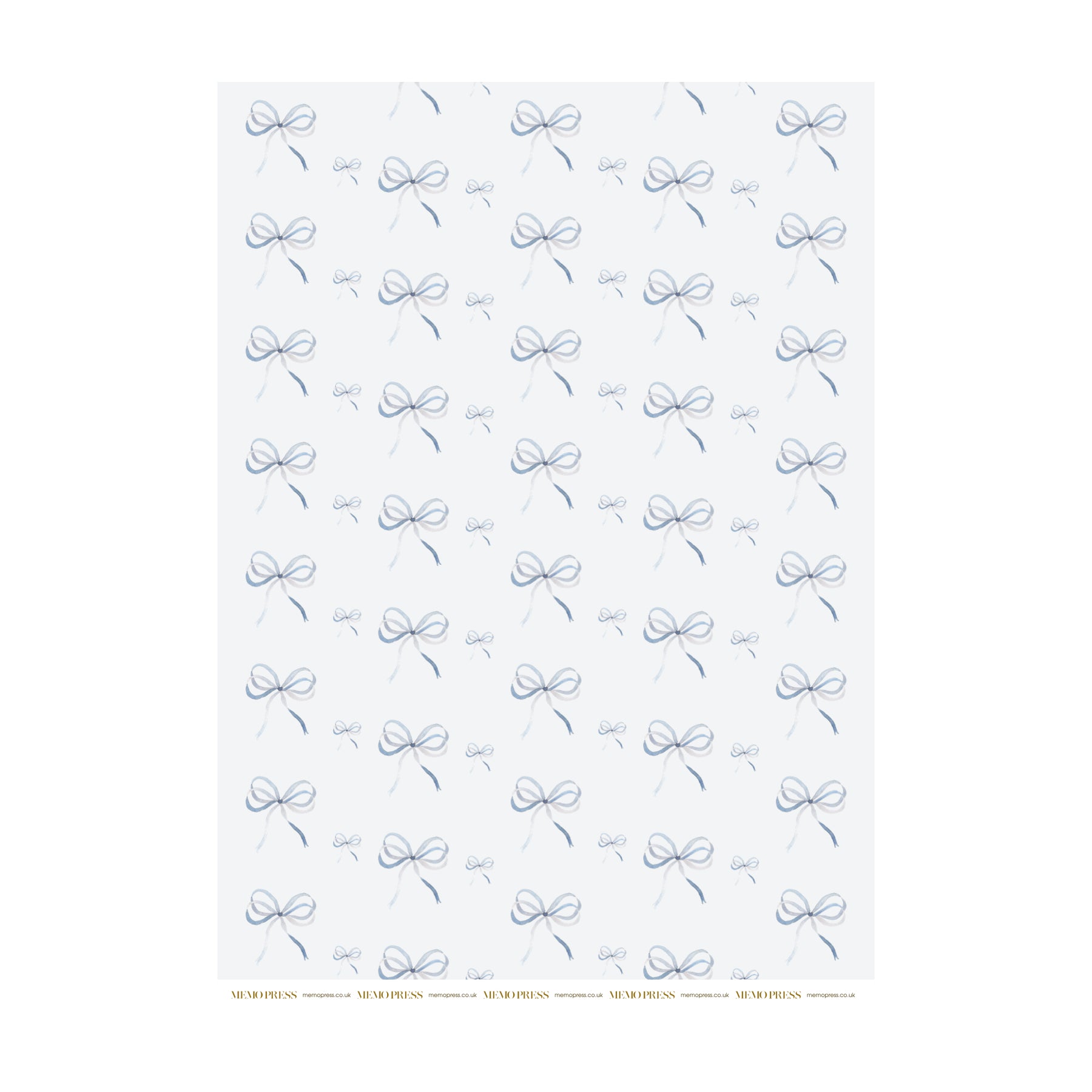 Lake Blue Bow Wrapping Paper