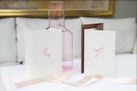 Shell Pink Bow Ribbon Greetings Card