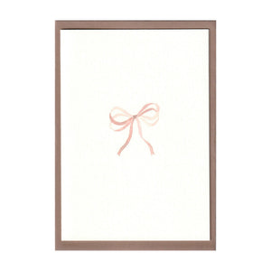 Shell Pink Bow Ribbon Greetings Card