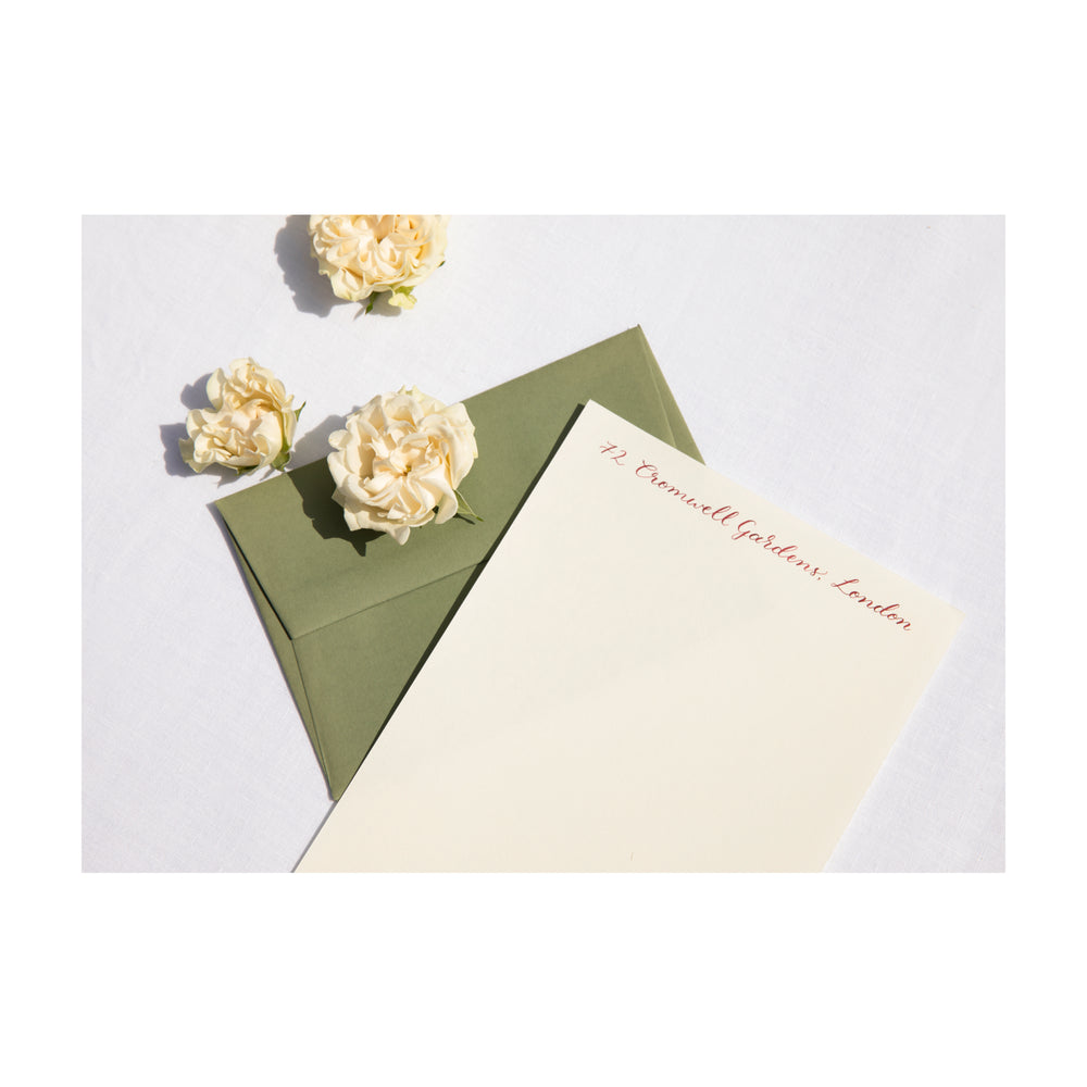 Personalised Writing Paper in Cotton