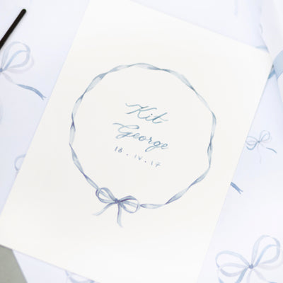 Blue Ribbon Baby Bow Print