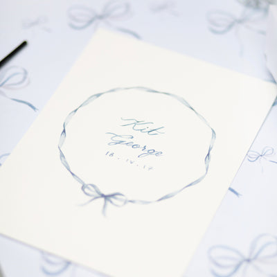 Blue Ribbon Baby Bow Print