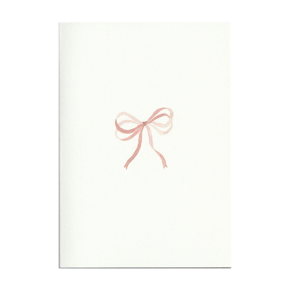 Shell Pink Bow Ribbon Greetings Card