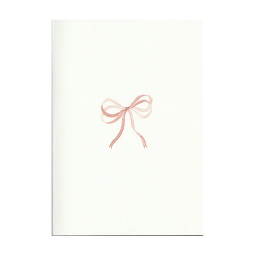 Shell Pink Bow Ribbon Greetings Card