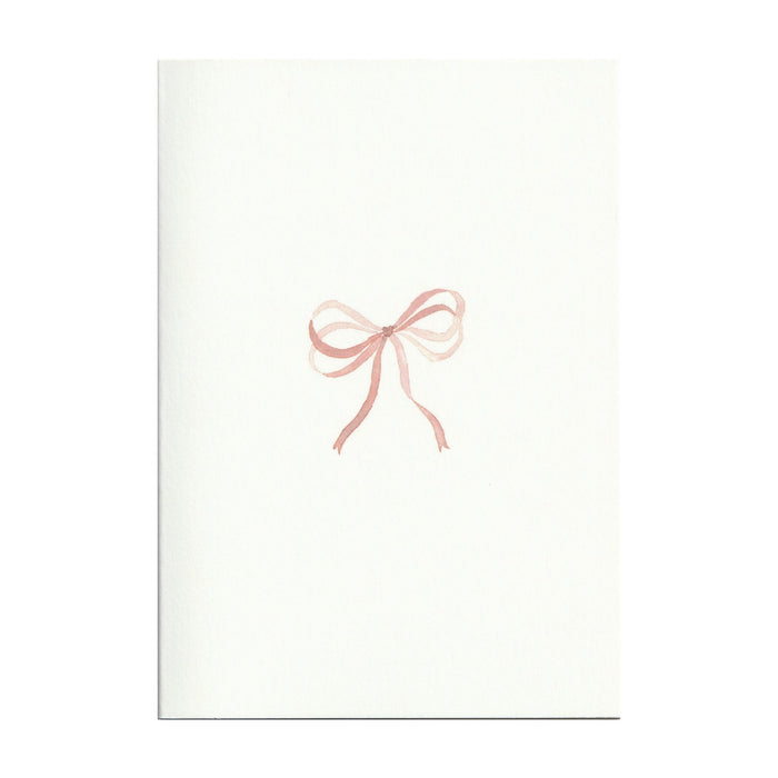 Shell Pink Bow Ribbon Greetings Card