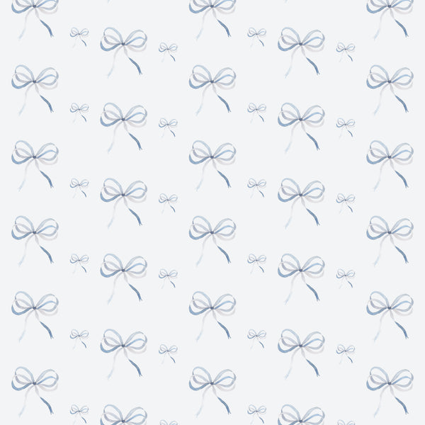 Lake Blue Bow Wrapping Paper