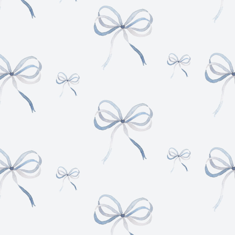 Lake Blue Bow Wrapping Paper