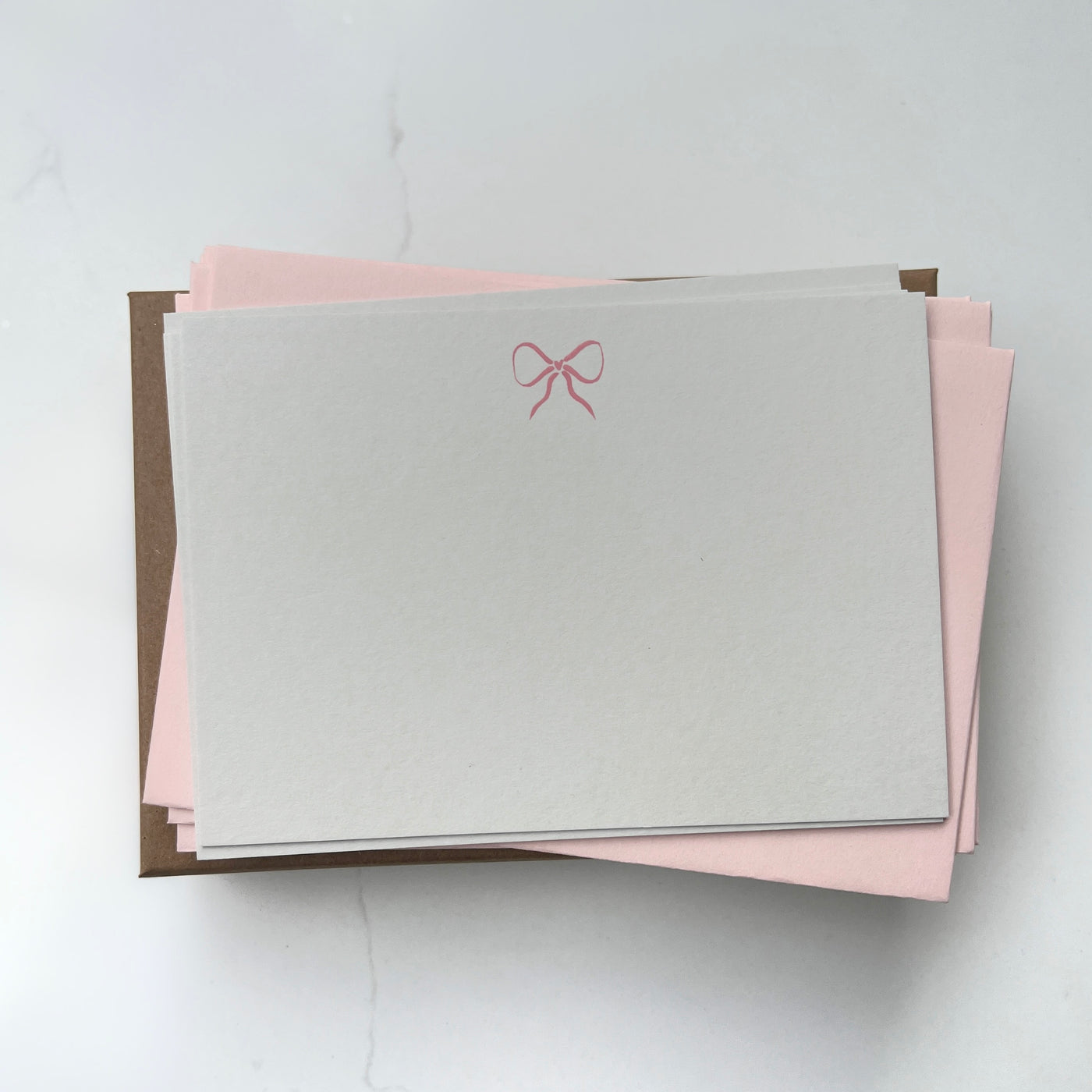 Hand Painted Bow Note Cards in Dove