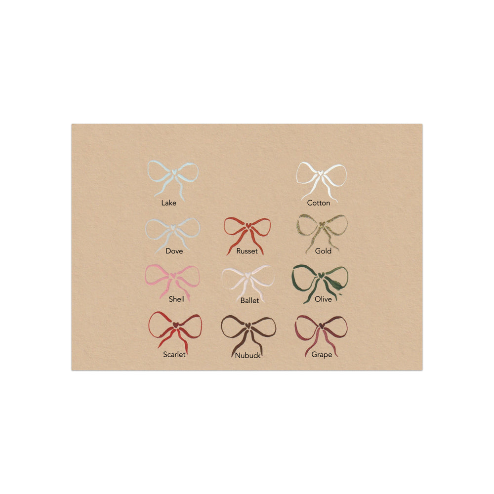 Hand Painted Bow Note Cards in Oat