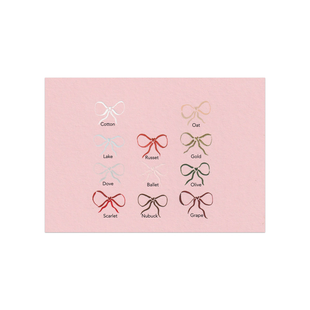 Hand Painted Bow Note Cards in Shell Pink