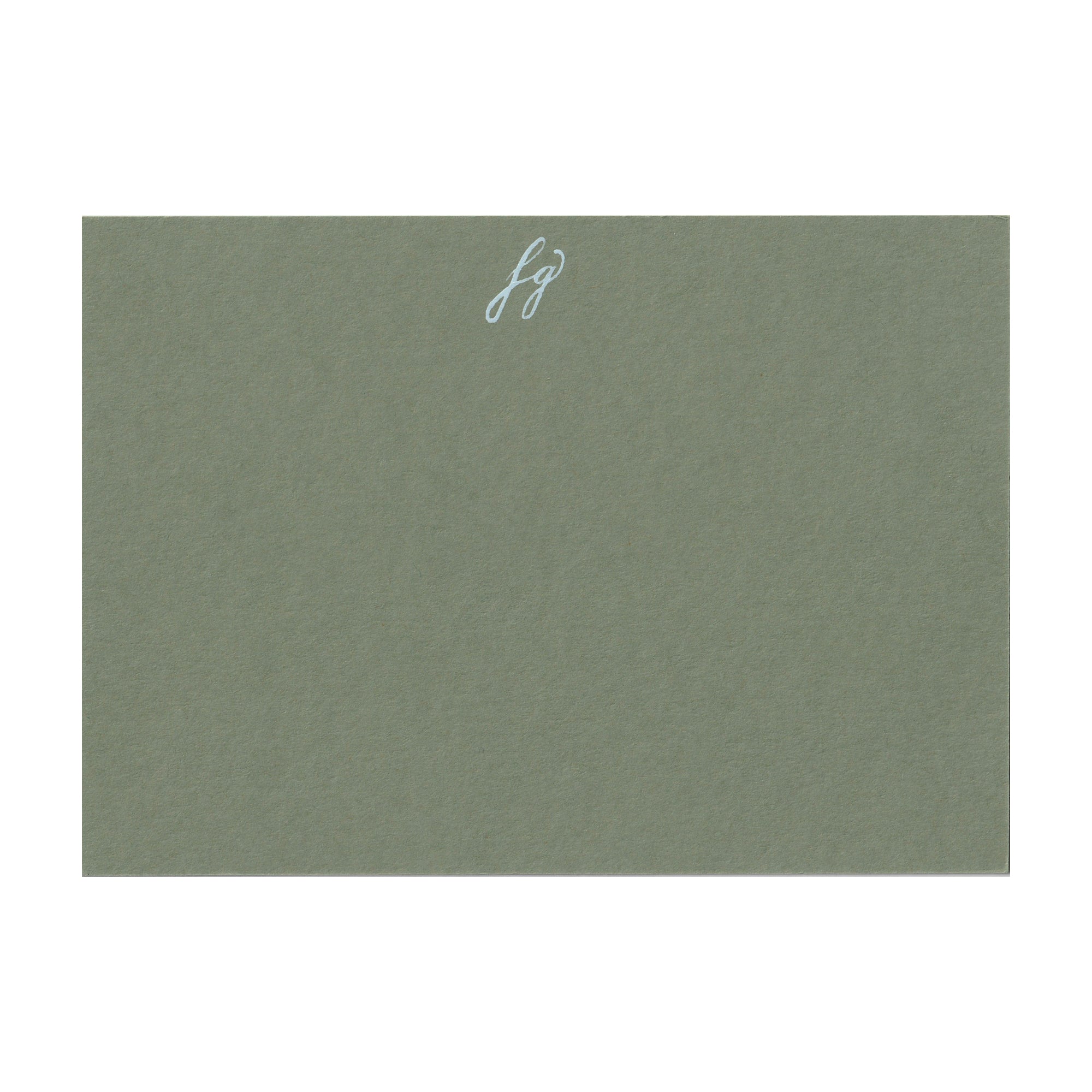 Personalised Note Cards in Olive Green