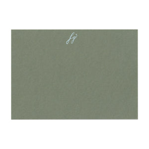 Personalised Note Cards in Olive Green