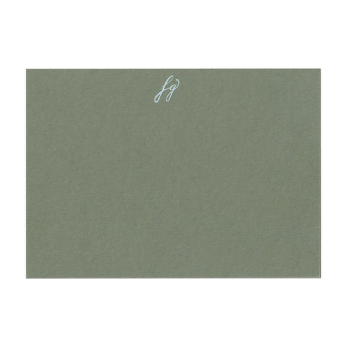 Personalised Note Cards in Olive Green